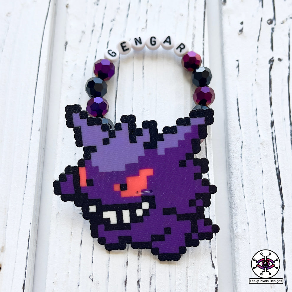 Ghastly Haunter Gengar Perler Bracelets – Leaky Pixels