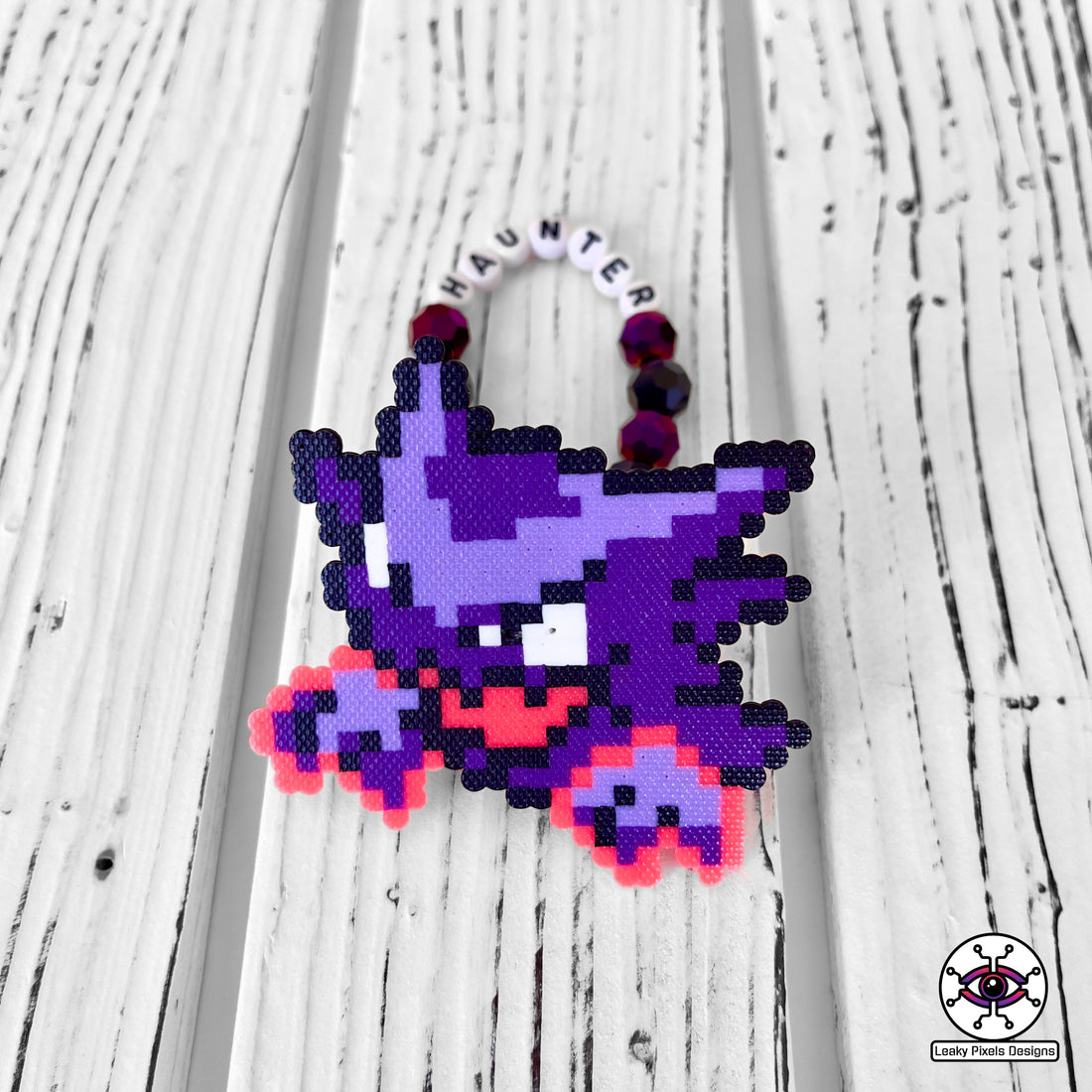 Ghastly Haunter Gengar Perler Bracelets – Leaky Pixels