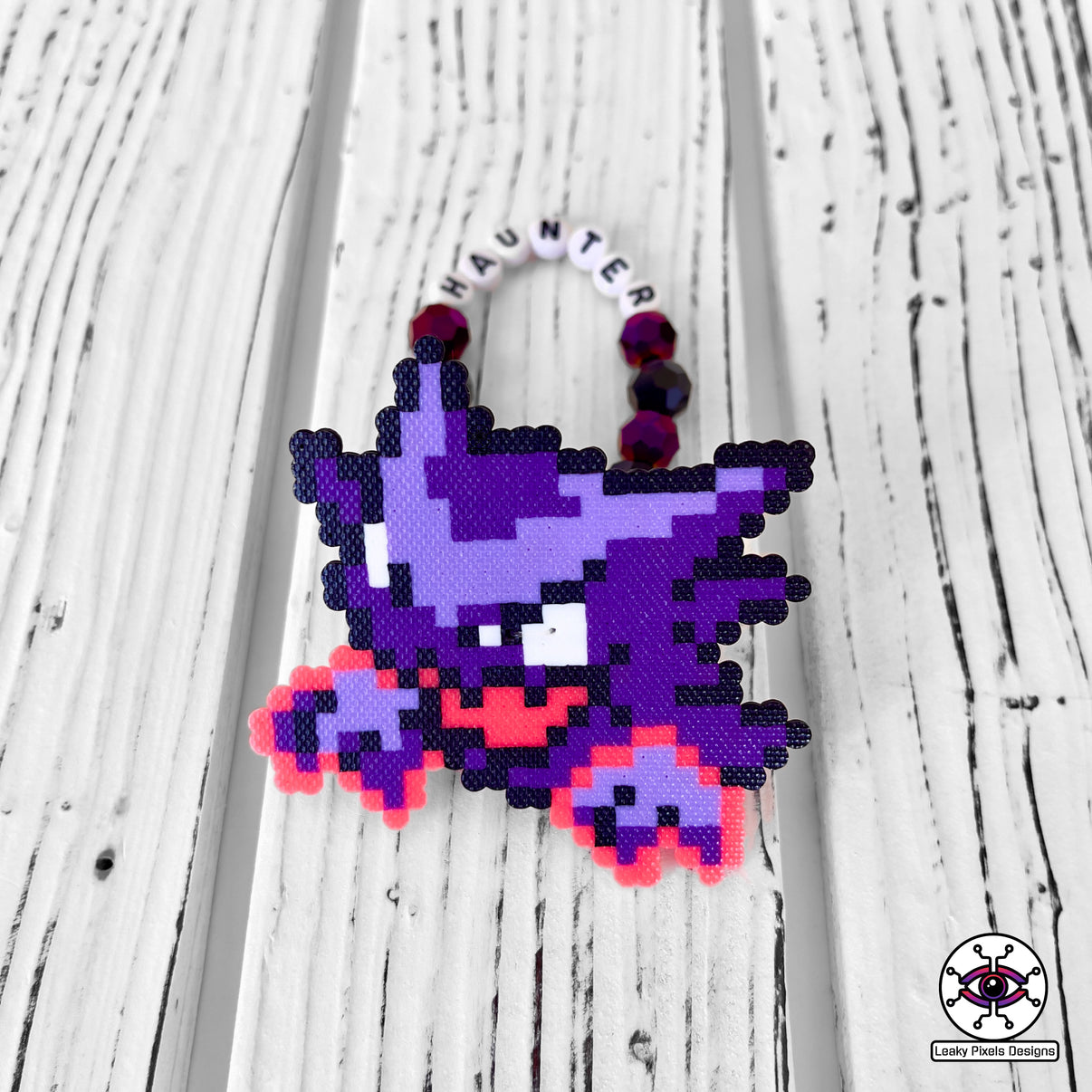 Ghastly Haunter Gengar Perler Bracelets – Leaky Pixels